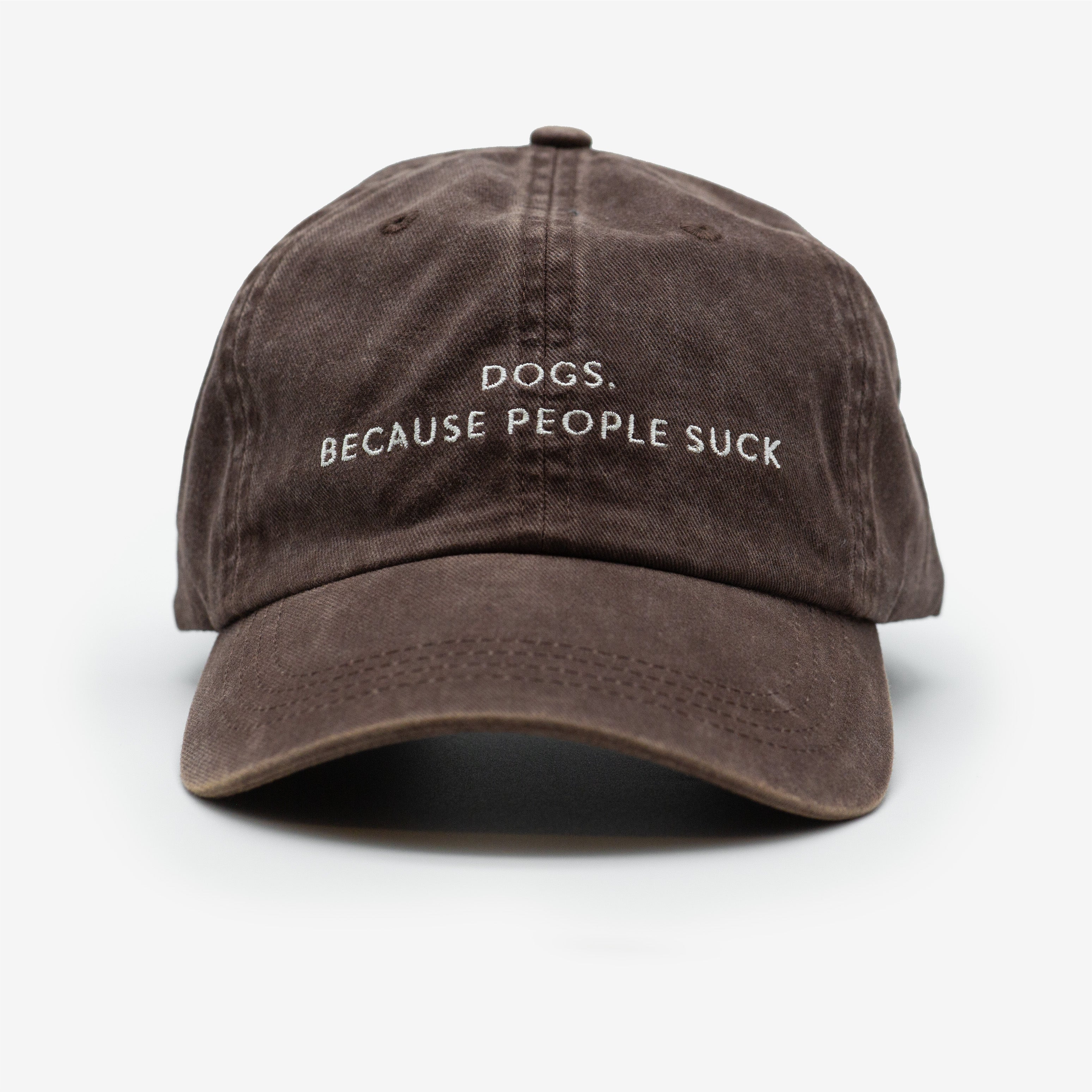 Trendy Brown Denim Cap - Dogs. Because People Suck | Collar of Sweden